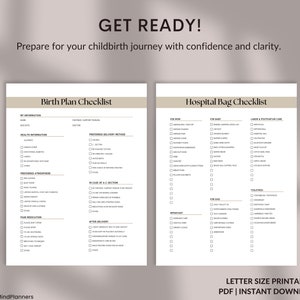 Pregnancy Checklist Bundle Printable, Pregnancy Planner, Pregnancy to ...