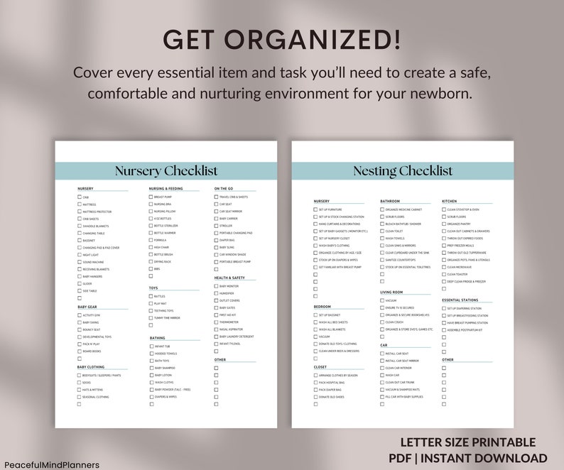 Pregnancy Checklist Bundle Printable, Pregnancy Planner, Expecting ...