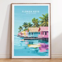 Key West Travel Print, Wall Art Key West, Wall Hanging Home Décor, Key ...