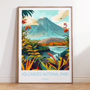 Volcanoes National Park Print, Volcanoes Hawaii Travel Poster, Hawaii ...