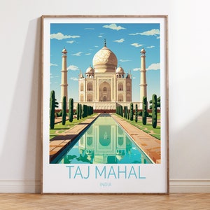 Taj Mahal India Travel Poster, Taj Mahal India Travel Illustrations ...
