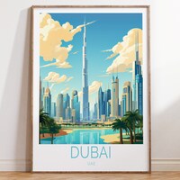 Dubai Burj Khalifa Wall Art Print, City Architecture Poster, City ...