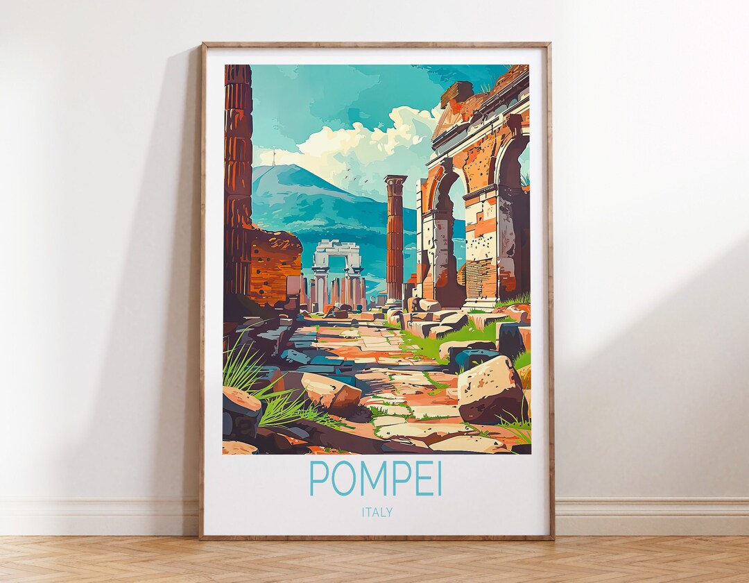 Pompei Travel Poster, Italy City Print, Pompei Italy Wall Art, Pompei ...