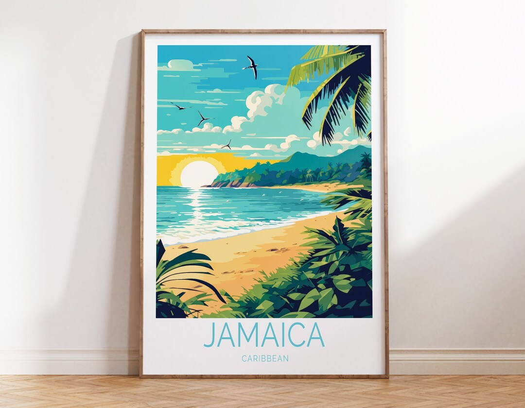 Jamaica Caribbean Travel Poster, Jamaica Poster, Jamaica Caribbean ...