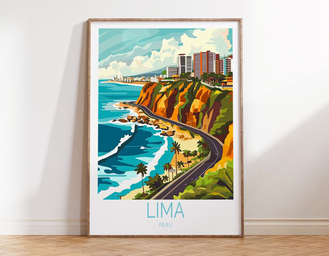 Lima Peru Poster, Peru City Travel Poster, Lima Coastal Poster Print ...