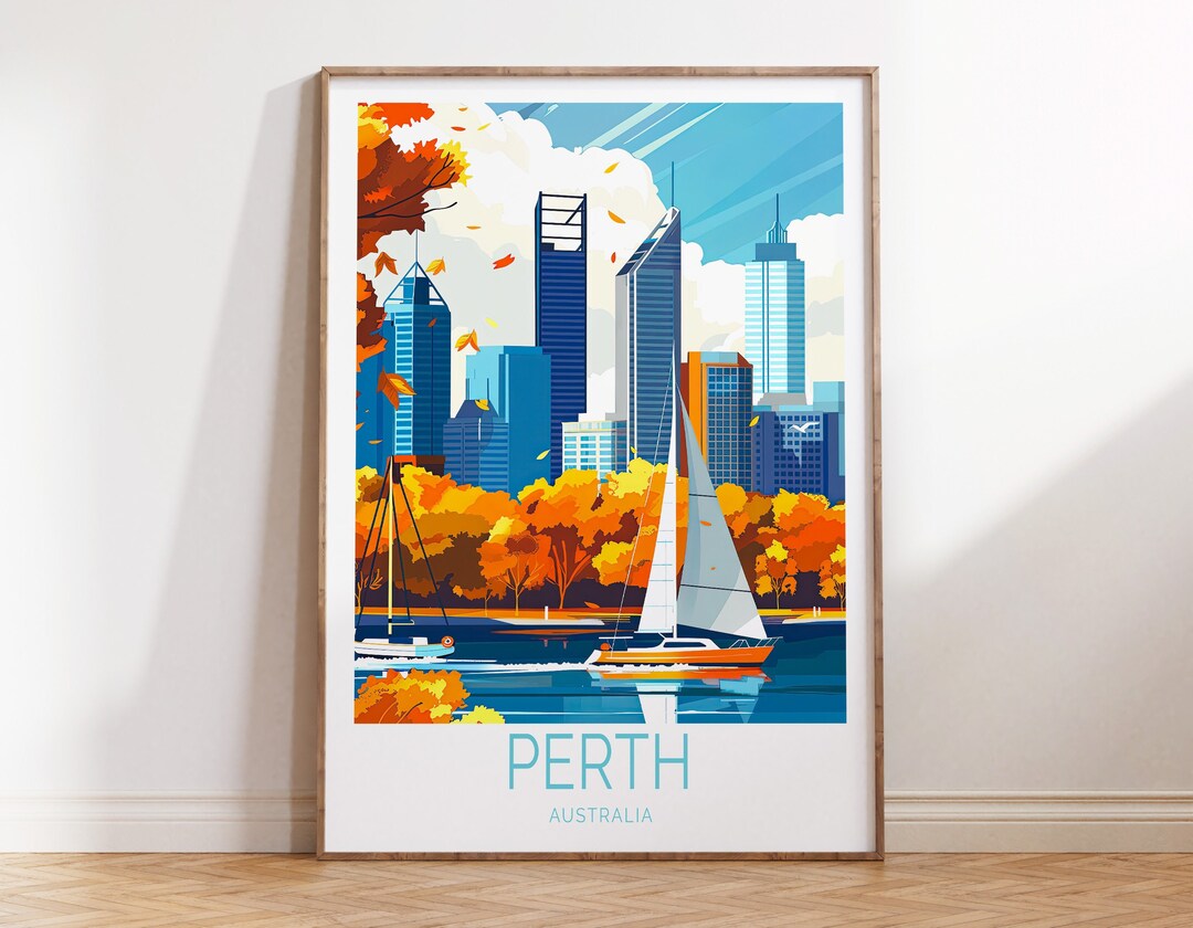 Perth Australia Print, Australia Travel Wall Art, Perth Australia Coast ...