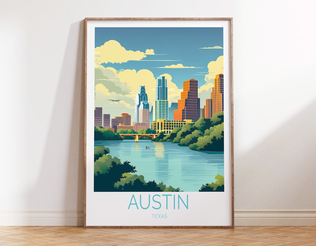 Austin Travel Poster, Austin Texas Poster, Austin Travel Wall Art ...