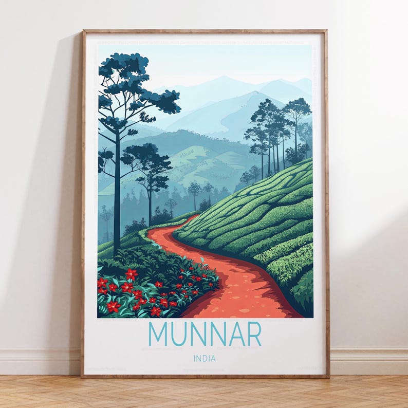 Munnar India Travel Poster, India Travel Wall Art, Munnar Travel Print ...