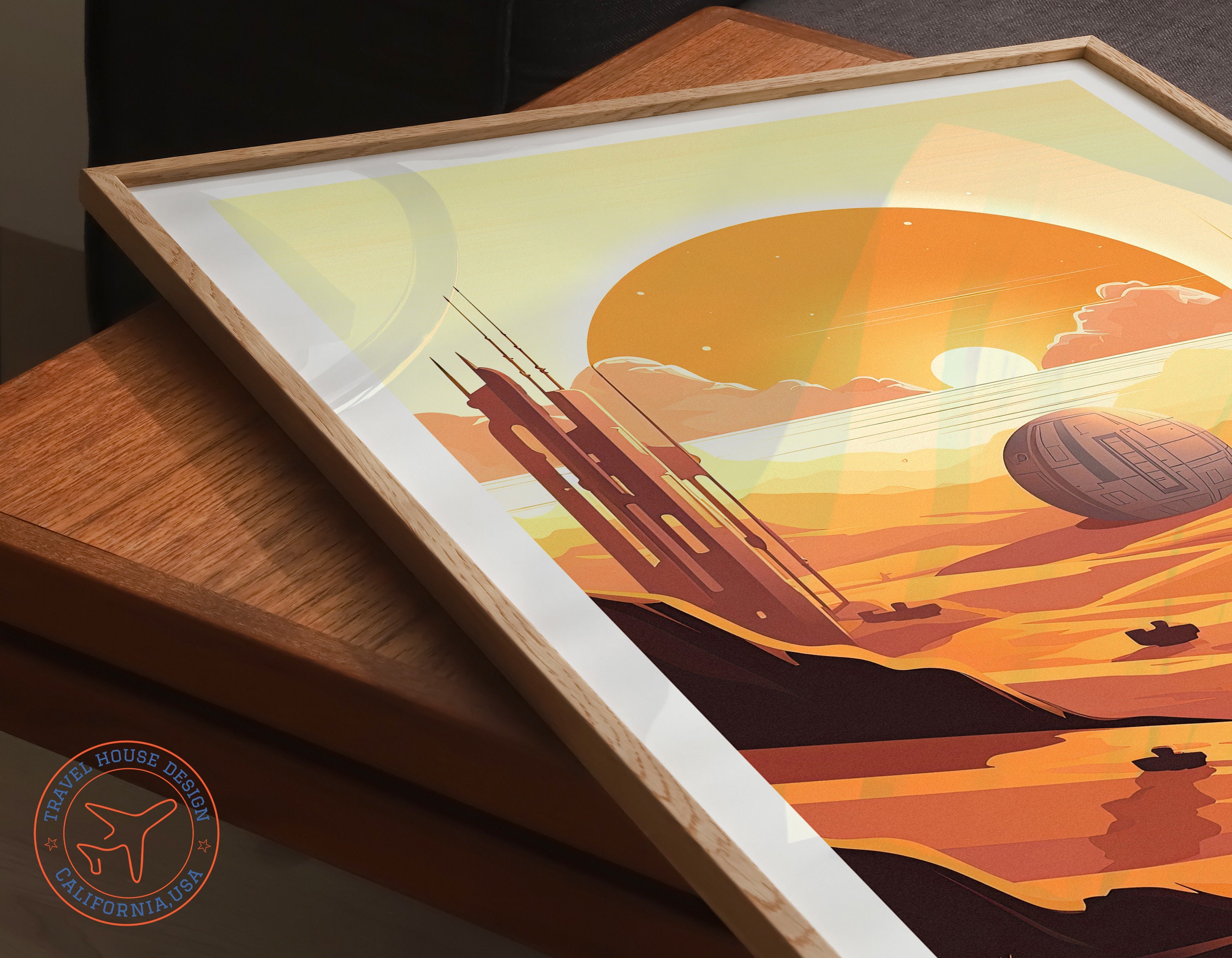 Tatooine Minimalist Star Wars Planet Poster, Star Wars Tatooine Travel ...