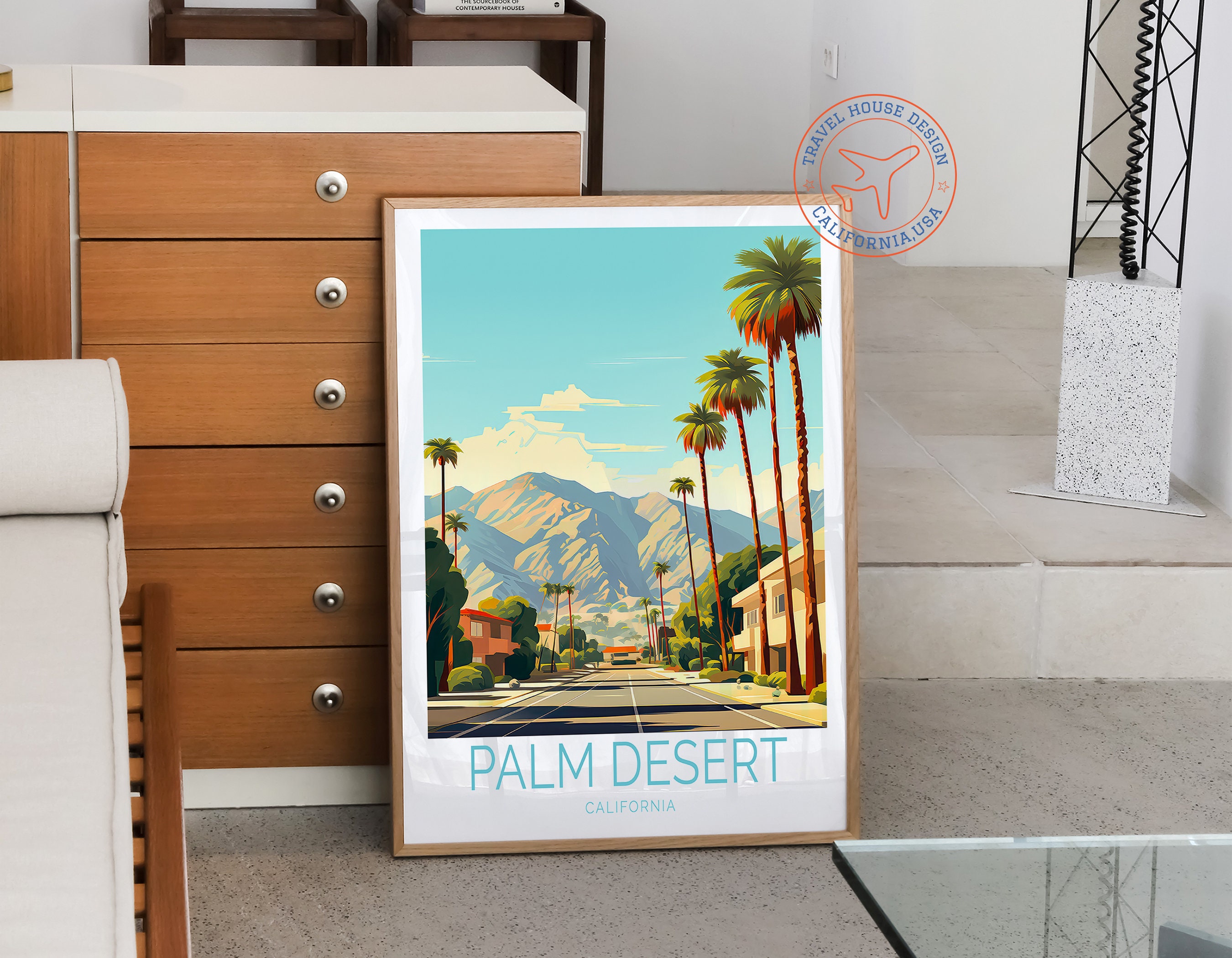 Palm Desert Travel Poster, Palm Desert California Wall Art, Palm Desert ...