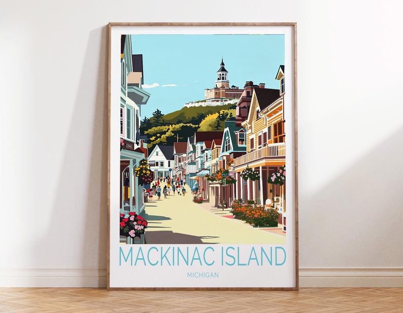 Mackinac Island Michigan Travel Poster, Mackinac Island Wall Art ...