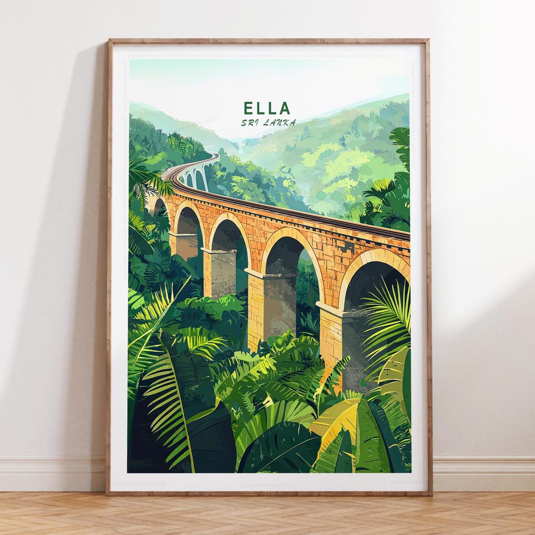 Ella Travel Poster, Ella Sri Lanka Travel Print, Sri Lanka Wall Art ...