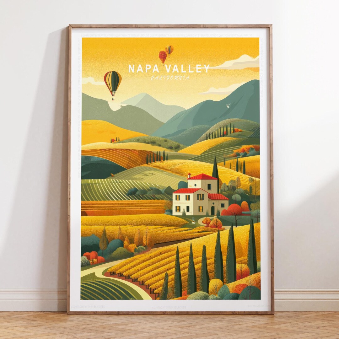 Napa Valley Travel Print - California, Napa Valley Travel Poster ...