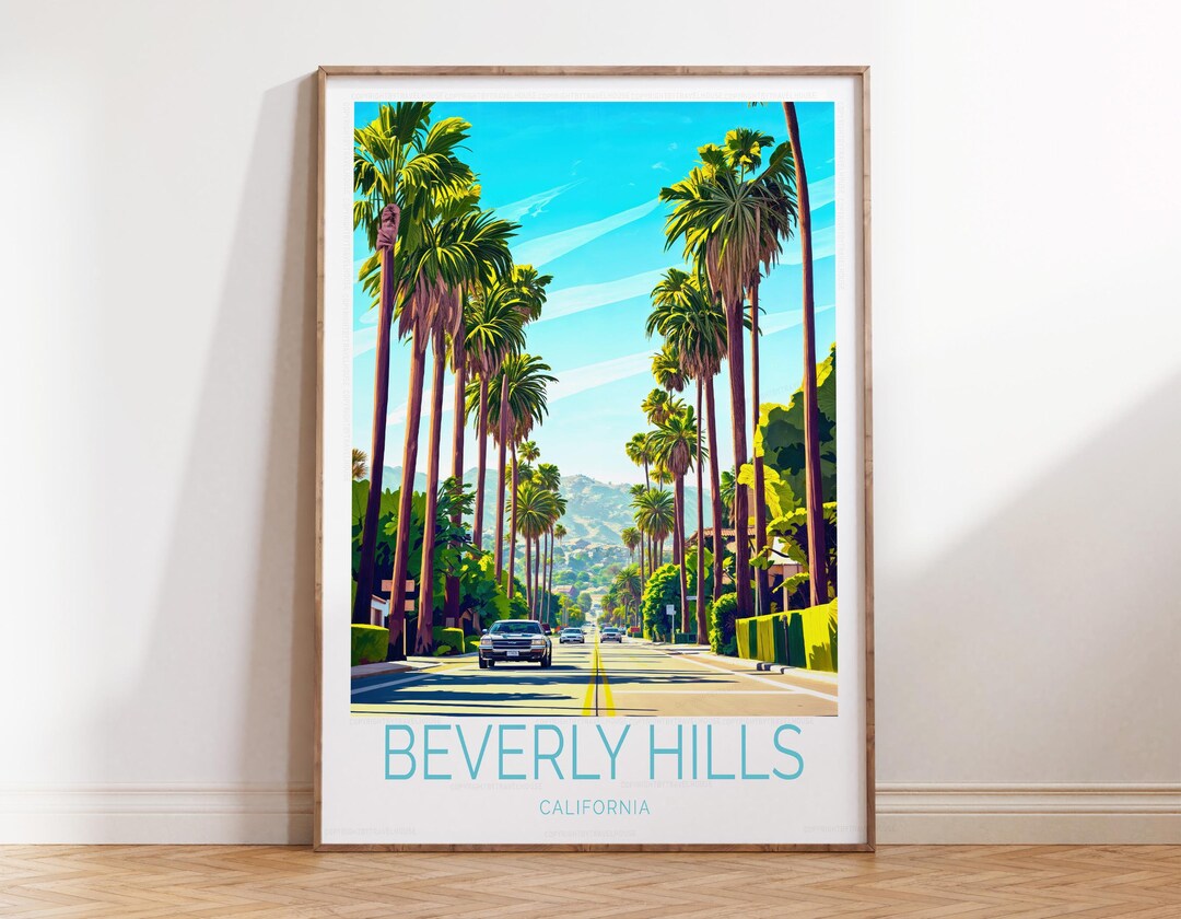 Beverly Hills California Travel Poster, Beverly Hills Travel Print ...