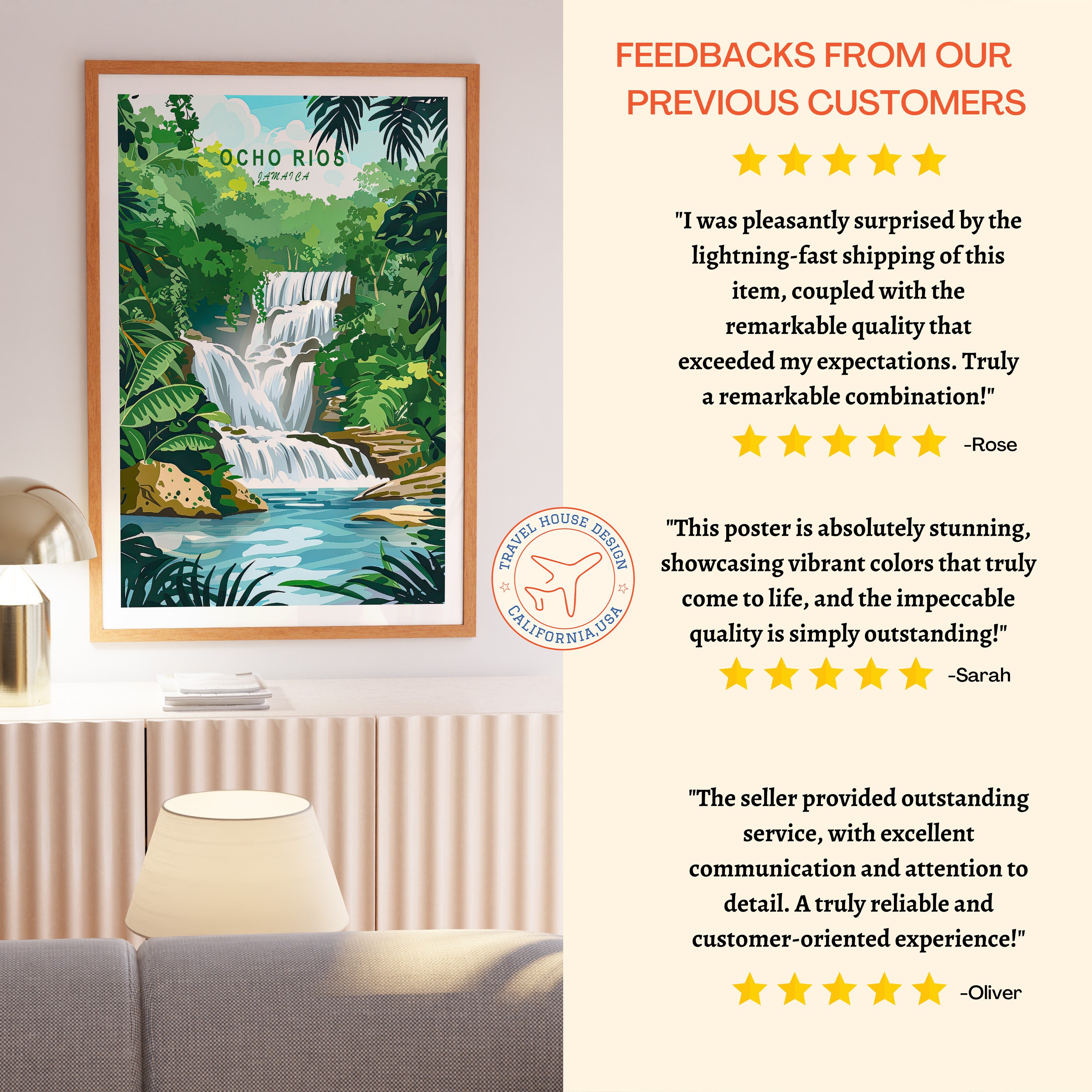 Ocho Rios Jamaica Poster, Jamaica Print, Ocho Rios Wall Decor, Travel ...