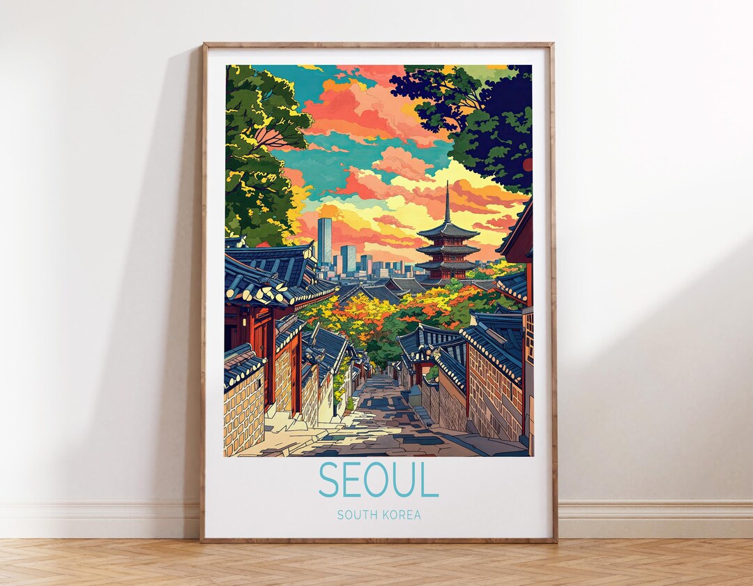 Seoul South Korea Travel Poster, Seoul Travel Wall Art, South Korea ...