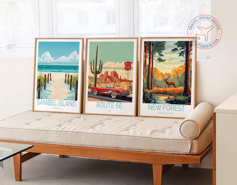 Route 66 USA Travel Poster, Main Street of America Print, Route 66 ...