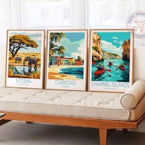 Curacao Island Travel Poster, Curacao Caribbeans Wall Art, Curacao ...
