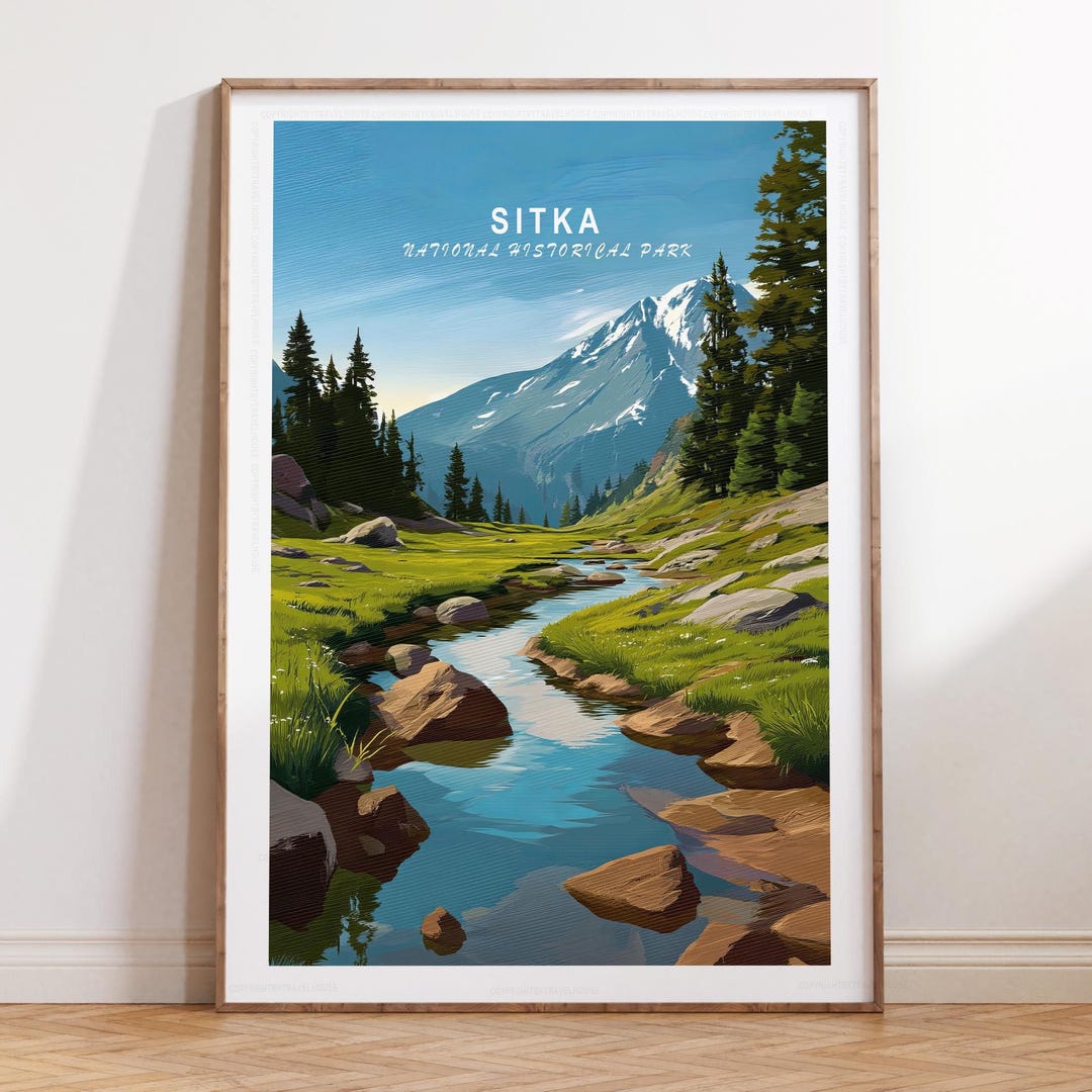 Sitka Travel Poster, Sitka National Historical Park Travel Wall Art ...