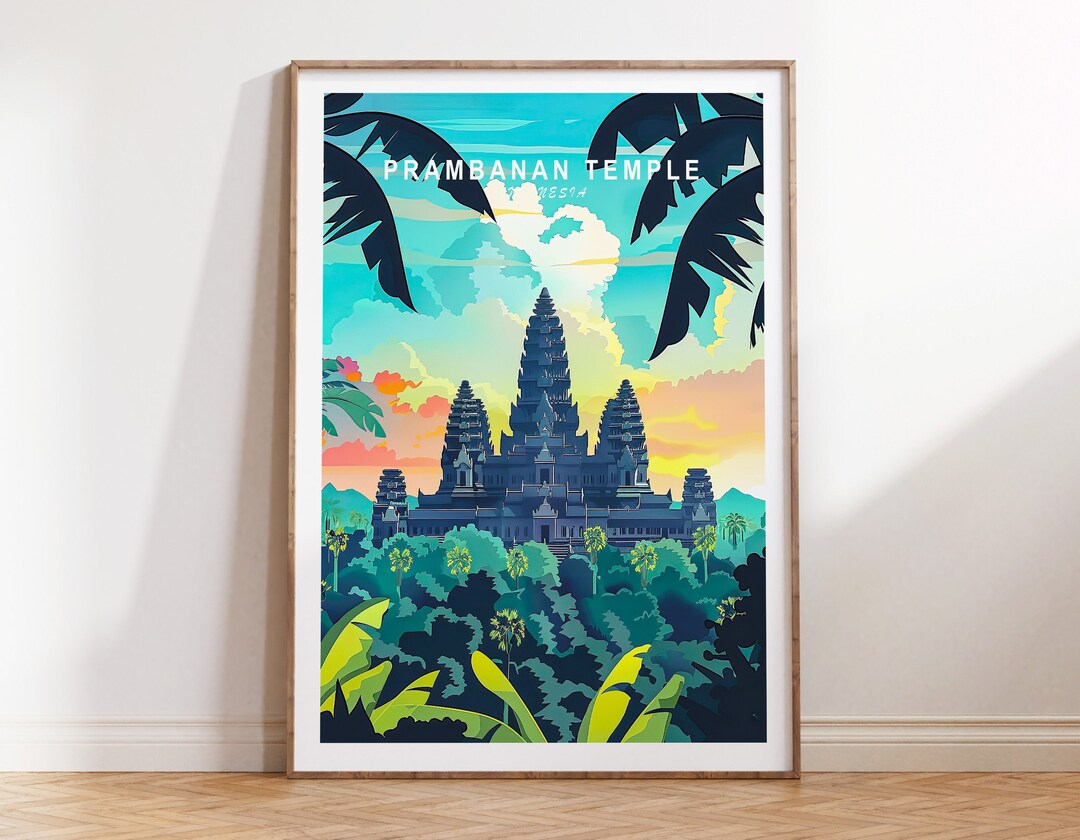 Prambanan Temple Poster, Indonesia Prambanan Temple Travel Wall Art ...