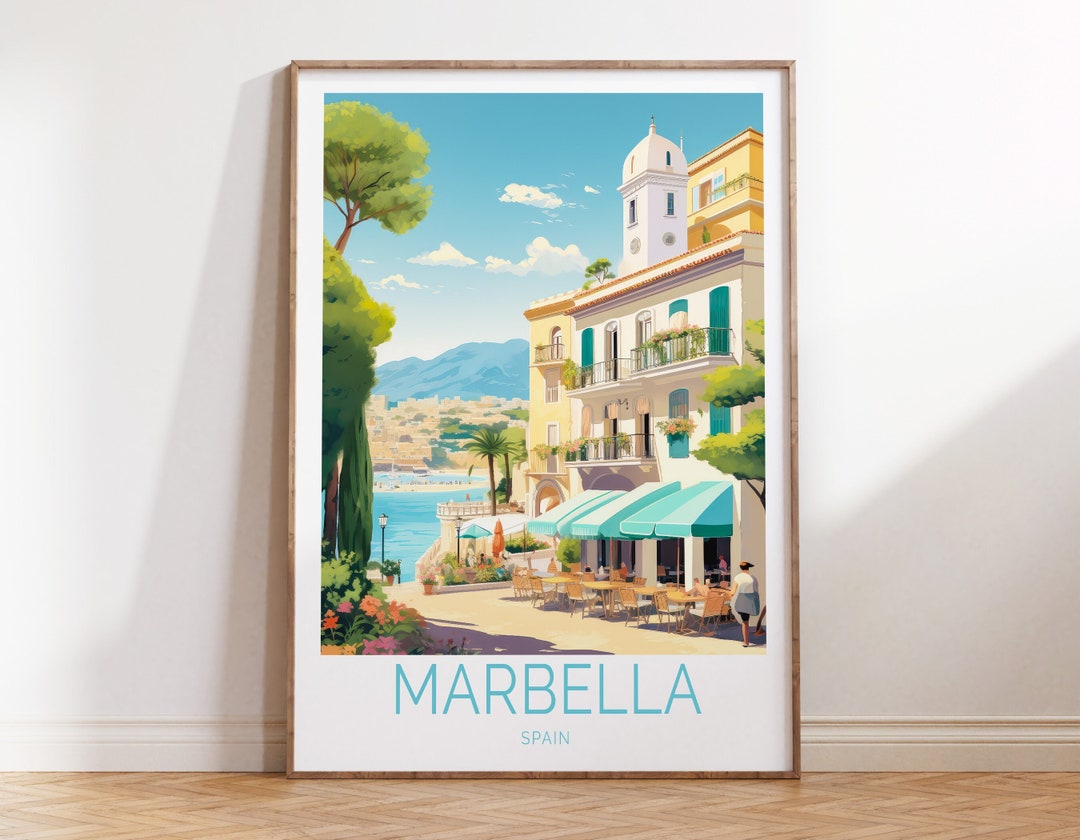 Marbella Spain Travel Poster Marbella Spain Poster, Marbella Spain ...