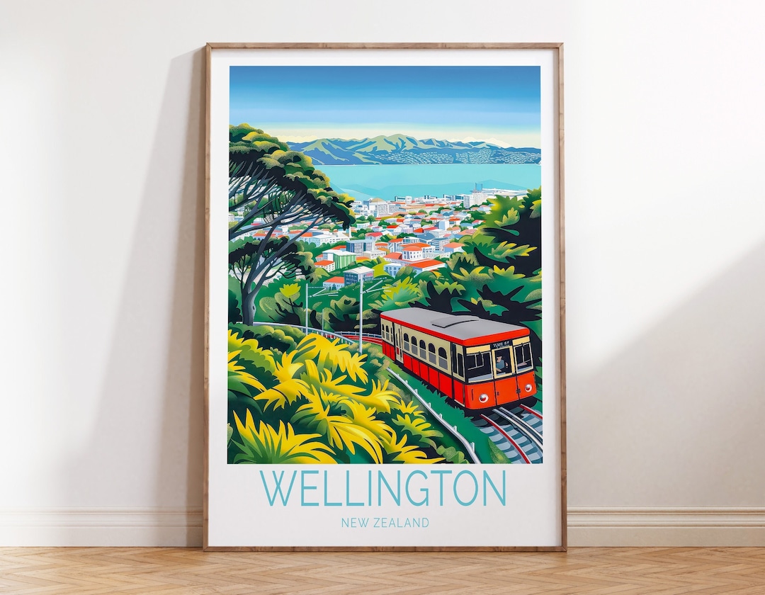 Wellington Travel Poster, New Zealand Travel Poster, Wellington Wall ...