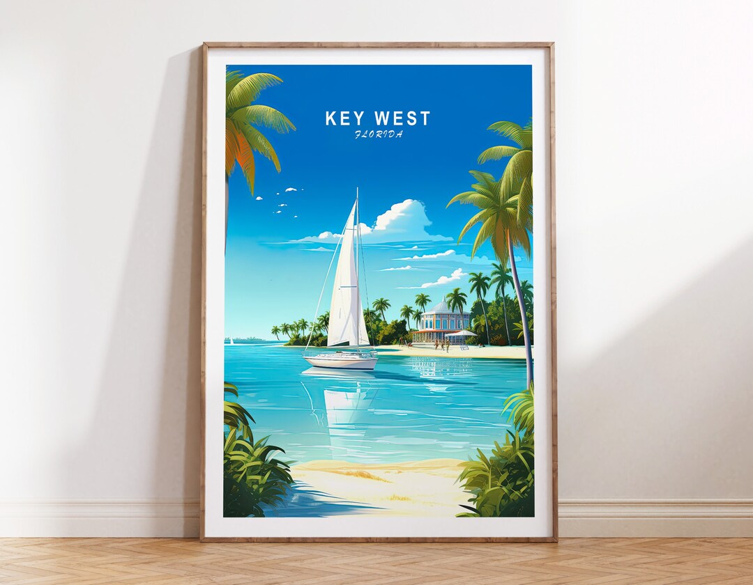 Key West Florida Travel Poster, Florida Wall Art, Key West Coast Poster ...