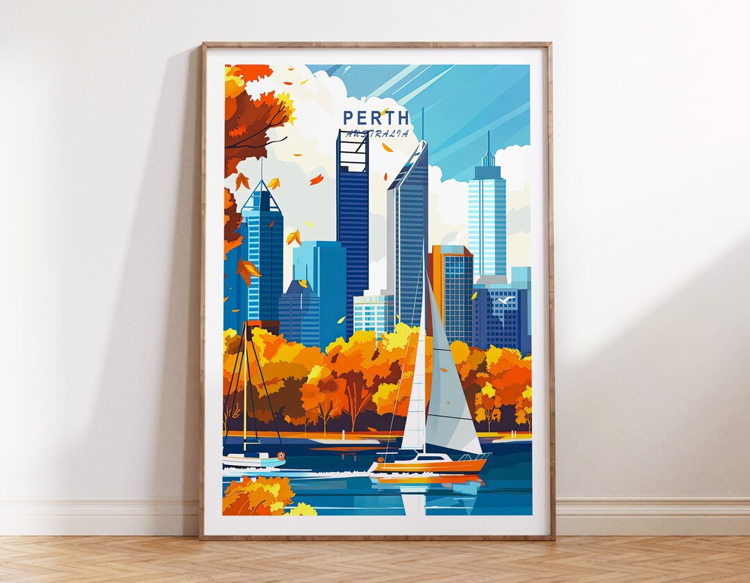 Perth Australia Print, Australia City Poster, Perth Australia Travel ...