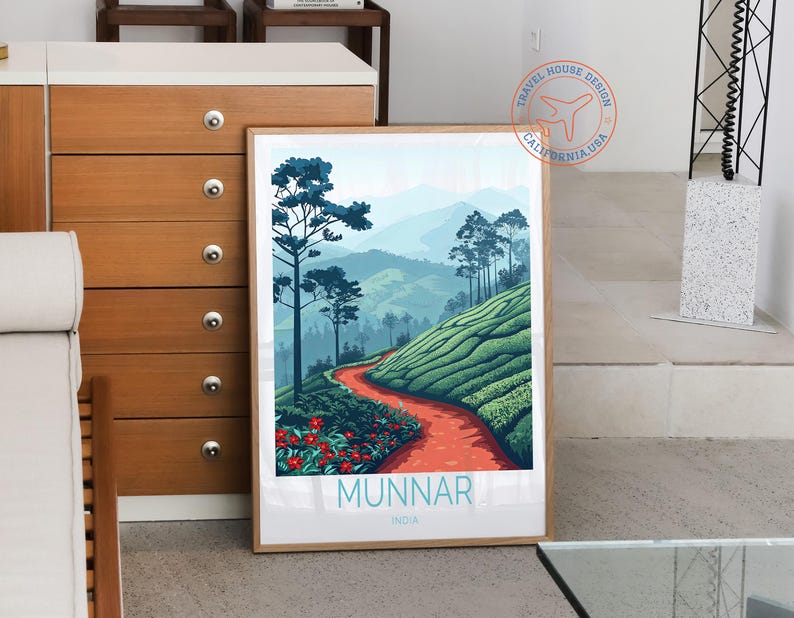 Munnar India Travel Poster, India Travel Wall Art, Munnar Travel Print ...