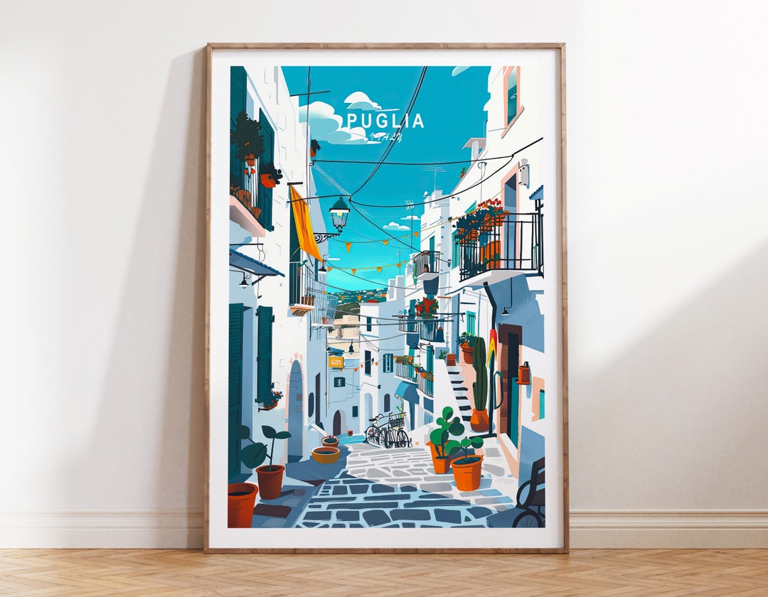 Puglia Travel Print, Italy Puglia Poster, Puglia Travel Wall Art, Home ...