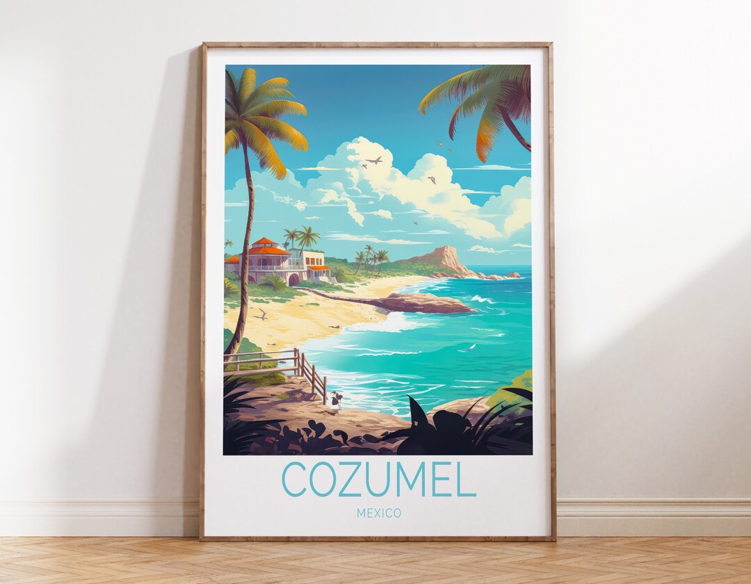 Cozumel Mexico Coastal Travel Poster, Mexico Cozumel Cancun Travel ...