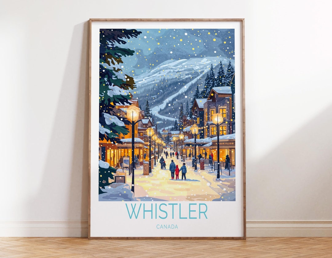 Whistler Canada Travel Poster, Whistler Travel Wall Art, Canada Ski ...
