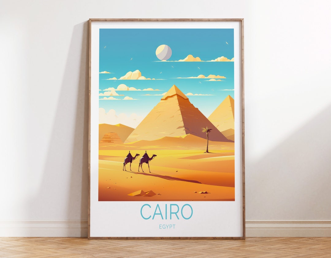 Cairo Egypt Pyramids Travel Poster, Cairo Egypt Pyramids Poster, Cairo ...