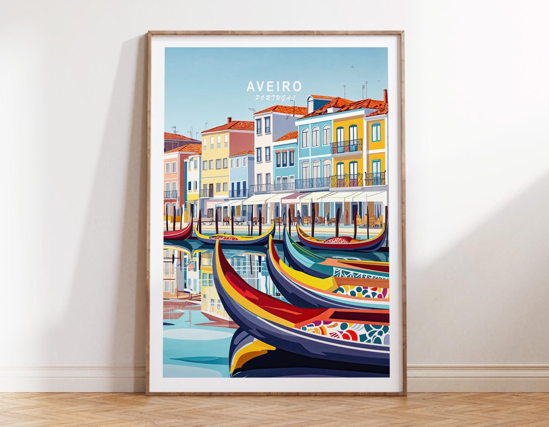 Aveiro Custom Travel Poster, Aveiro Portugal Travel Print, Portugal Travel Wall Art, House ...