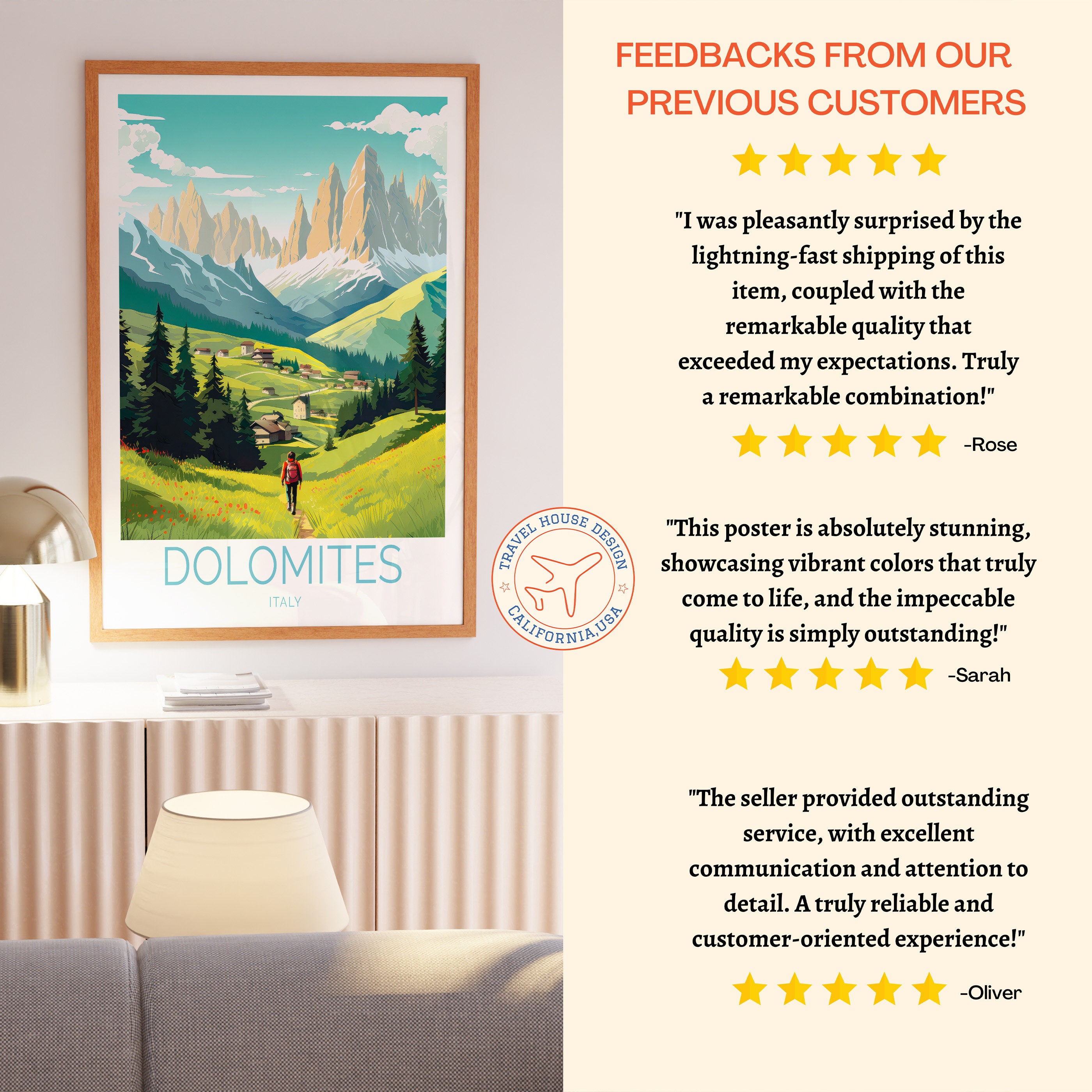 Dolomites Italy Travel Poster Dolomites Italy Wall Art - Etsy