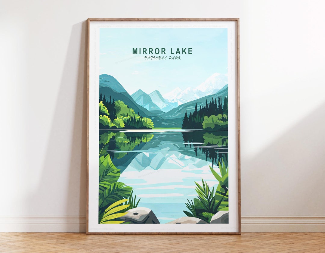 Mirror Lake Travel Wall Art, Mirror Lake Poster, Mirror Lake National ...