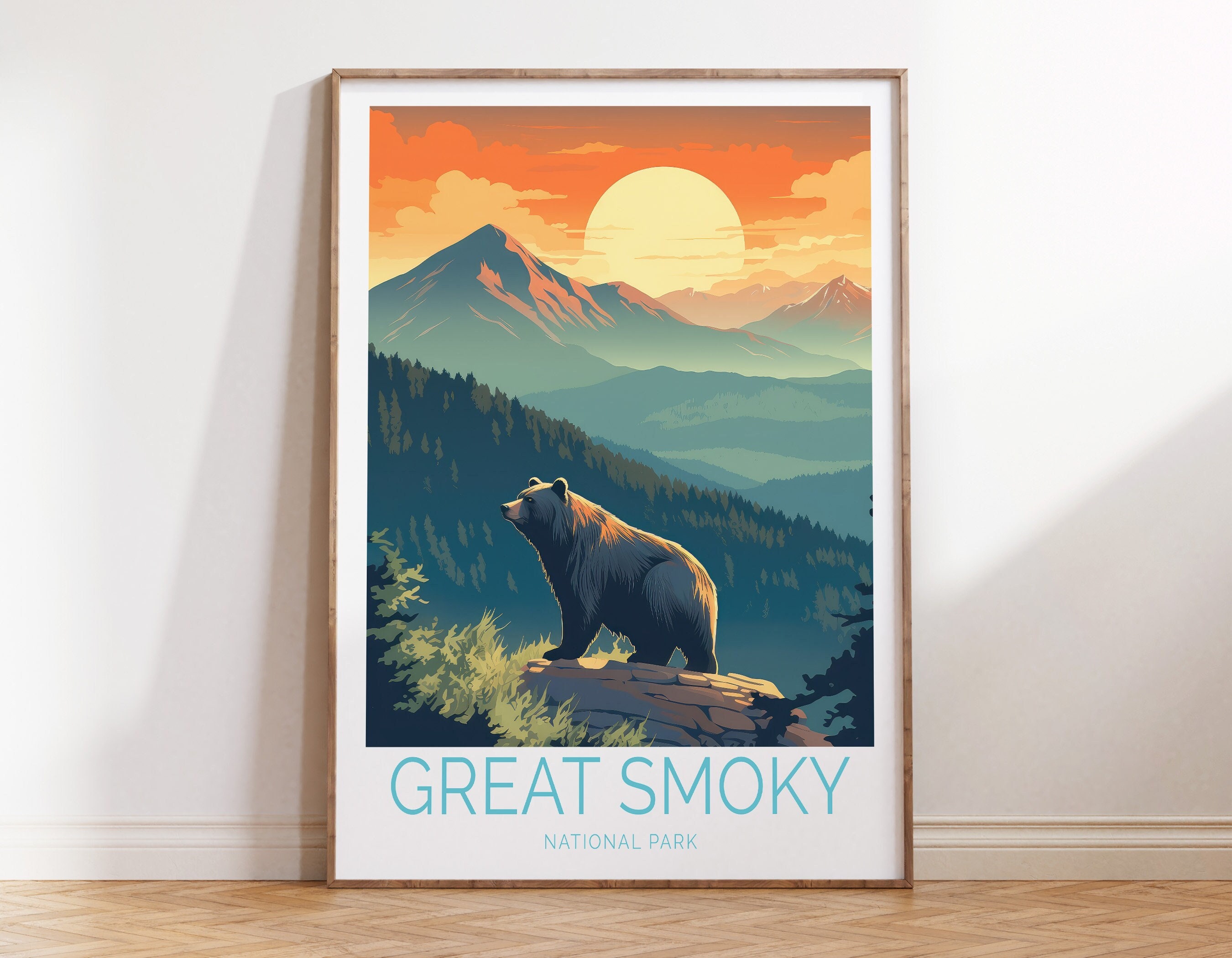Great Smoky Mountains National Park Travel Poster, Great Smoky ...