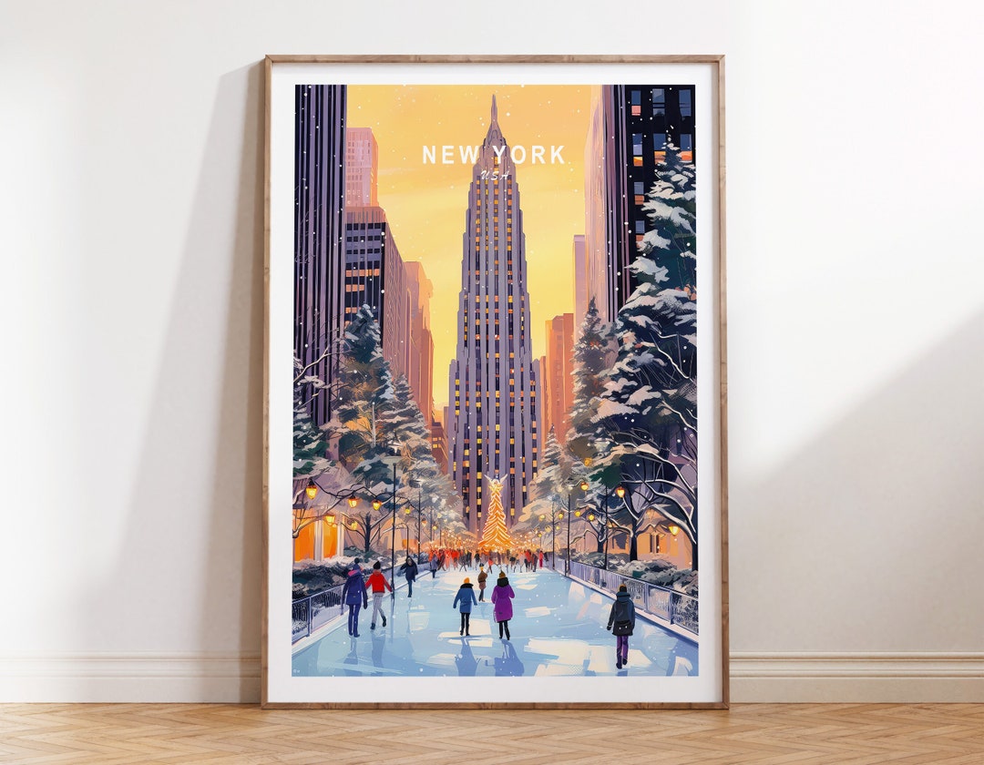 New York Travel Poster, United States Travel Gift, New York Wall Decor ...