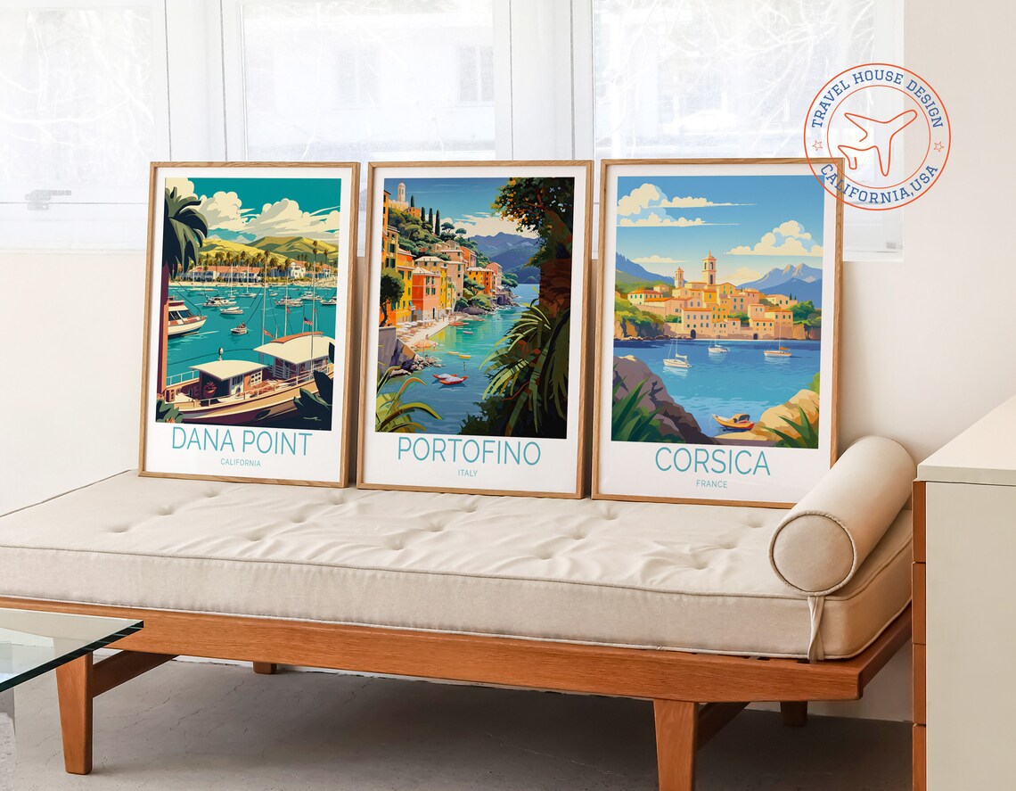 Portofino Italy Travel Poster Portofino Travel Poster - Etsy
