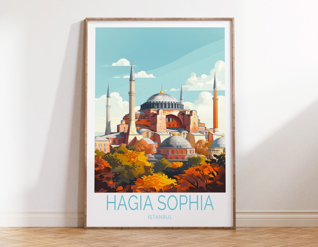 Hagia Sophia Istanbul Travel Poster, Hagia Sophia Poster, Istanbul ...