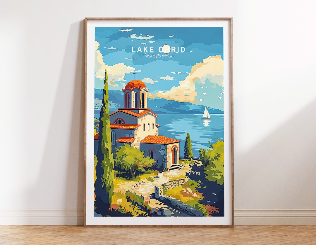 Lake Ohrid Macedonia Travel Print, Macedonia Wall Art, Lake Ohrid ...