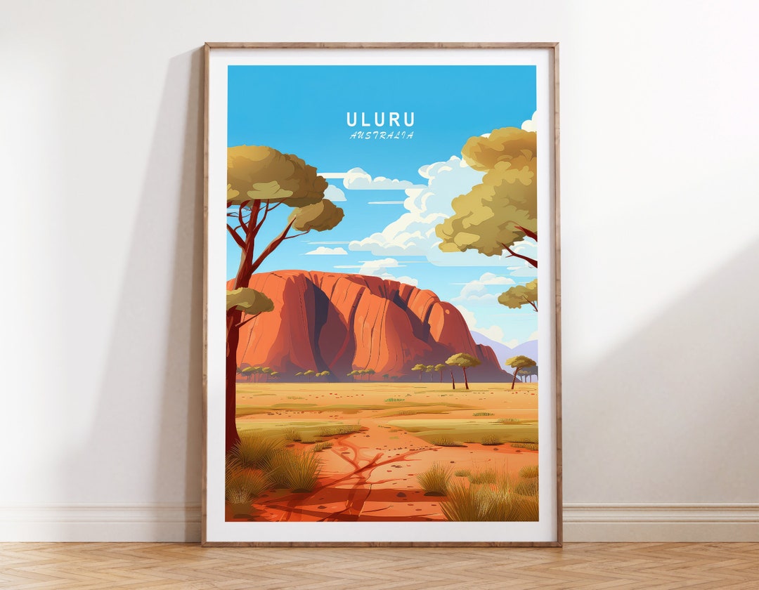 Uluru Travel Poster, Australia Travel Poster, Uluru Travel Wall Art ...