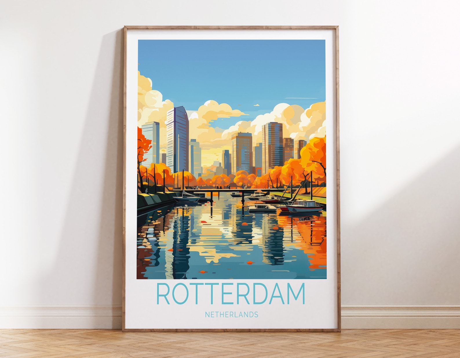 Rotterdam Netherlands Travel Poster, Netherlands Poster, Rotterdam ...