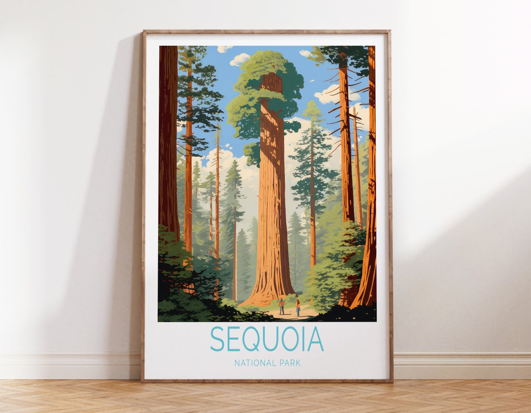 Sequoia National Park Travel Poster, Sequoia Poster, Sequoia Wall Art ...