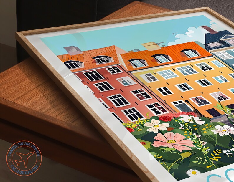 Copenhagen Travel Poster, Copenhagen Denmark Print, Copenhagen Denmark ...