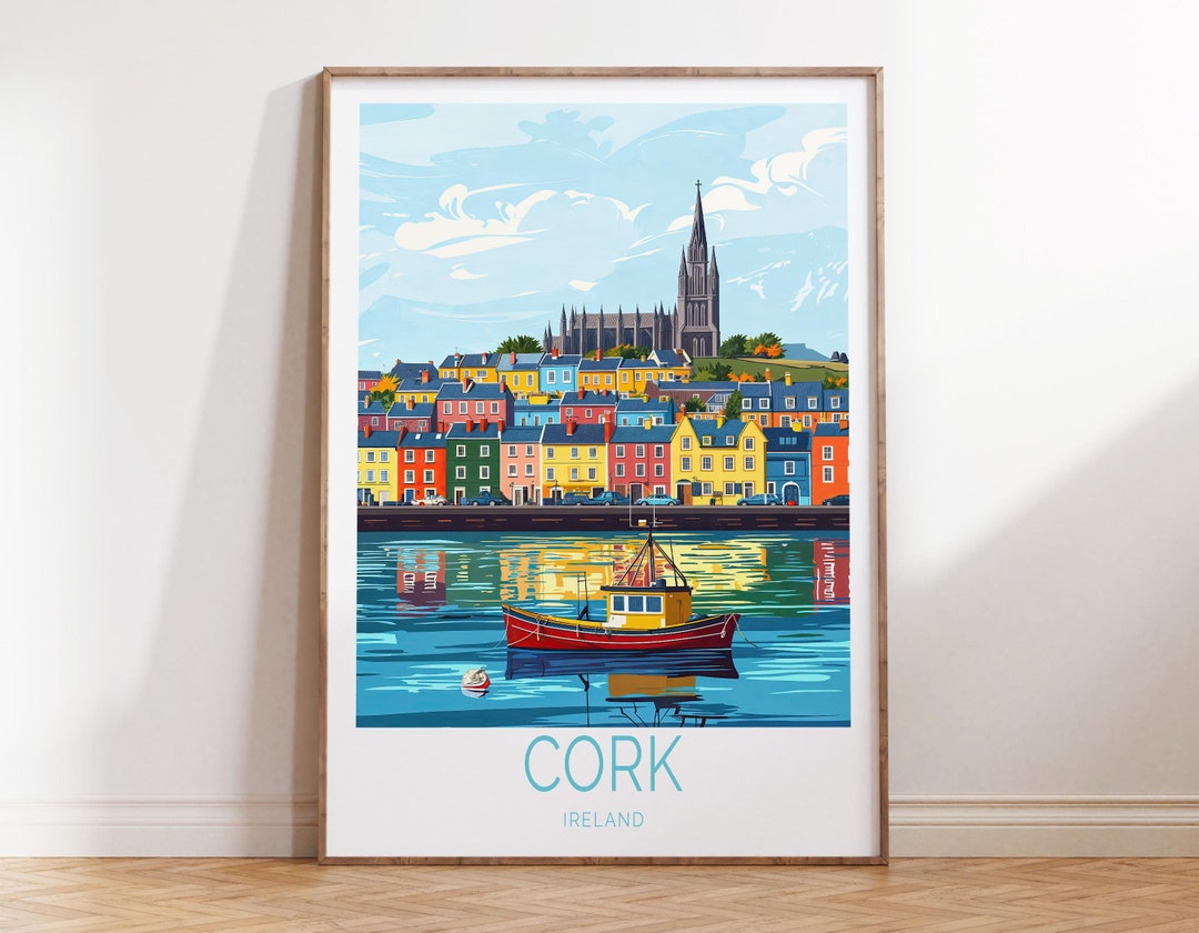 Cork Ireland Poster, Cork Port Travel Wall Art, Cork Travel Print, City ...
