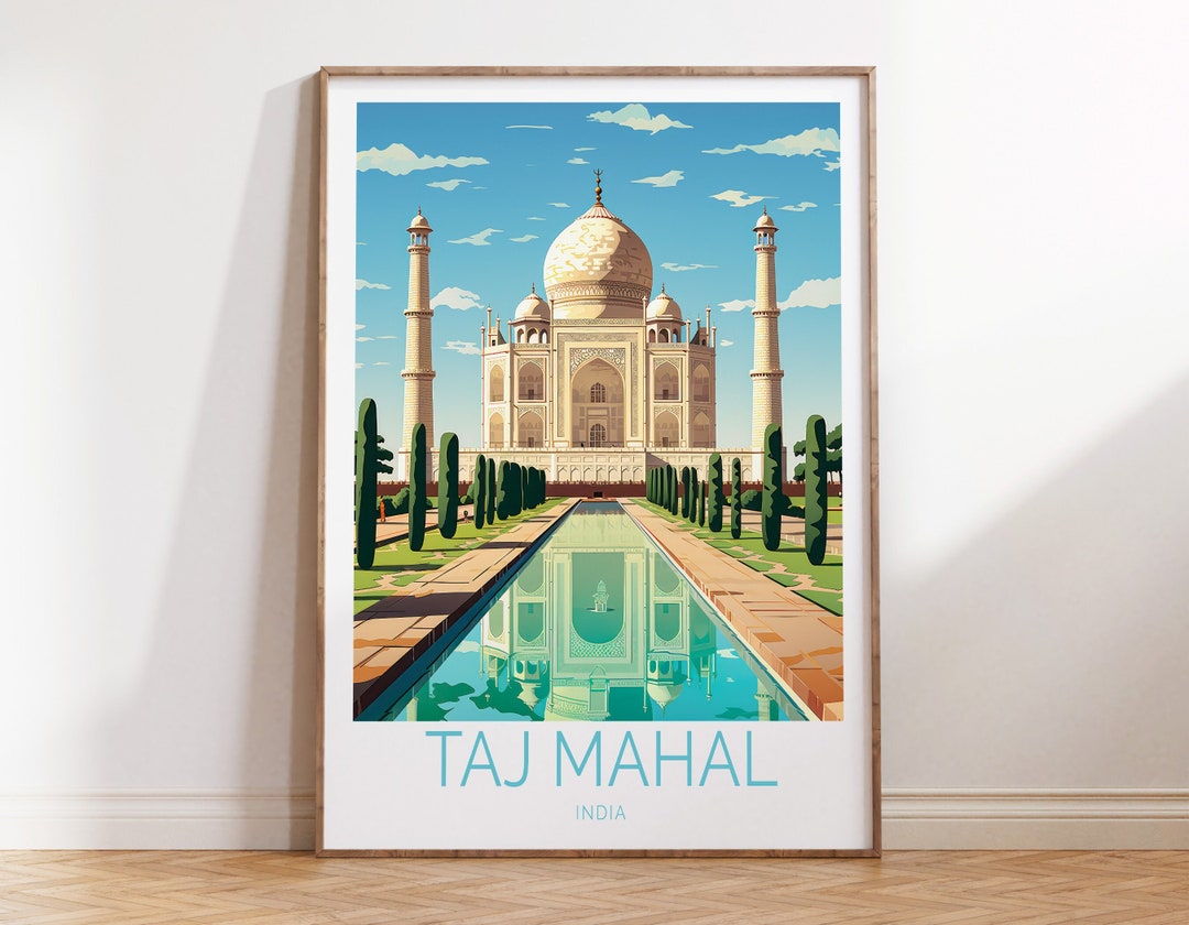 Taj Mahal India Travel Poster, Taj Mahal India Travel Illustrations ...