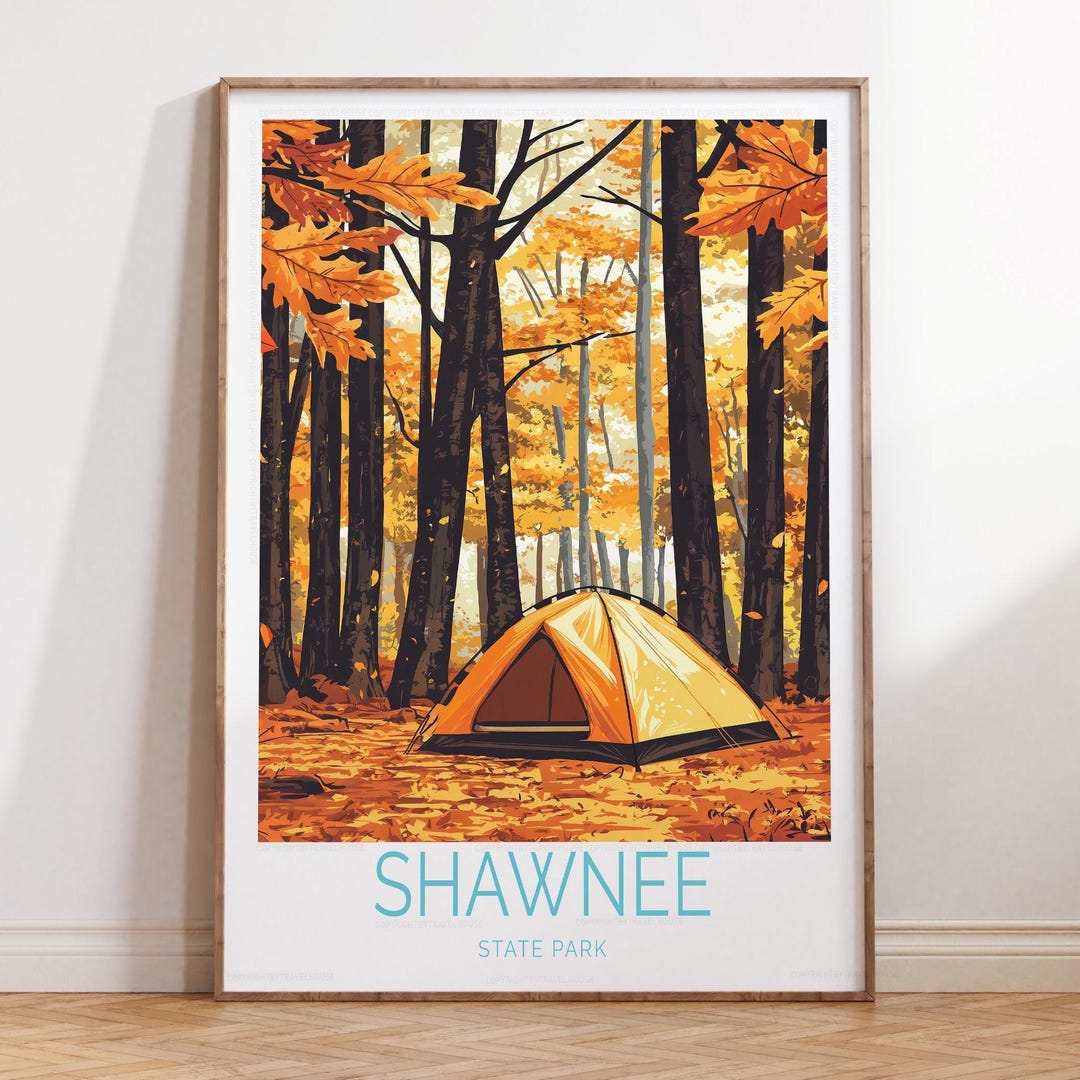 Shawnee State Park Travel Wall Art, State Park Travel Poster, Shawnee ...