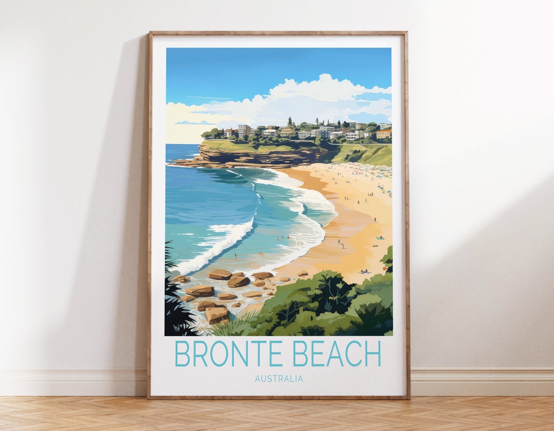 Bronte Beach Travel Poster, Bronte Beach Poster Wall Art, Bronte Beach ...
