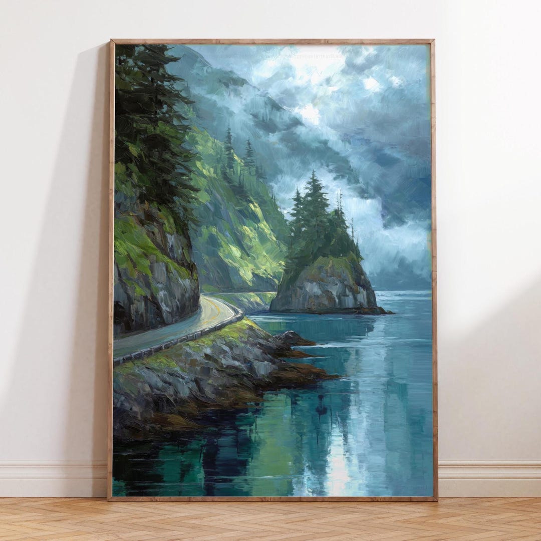 Sitka National Historical Park, Oil Painting Travel Poster, Alaska ...